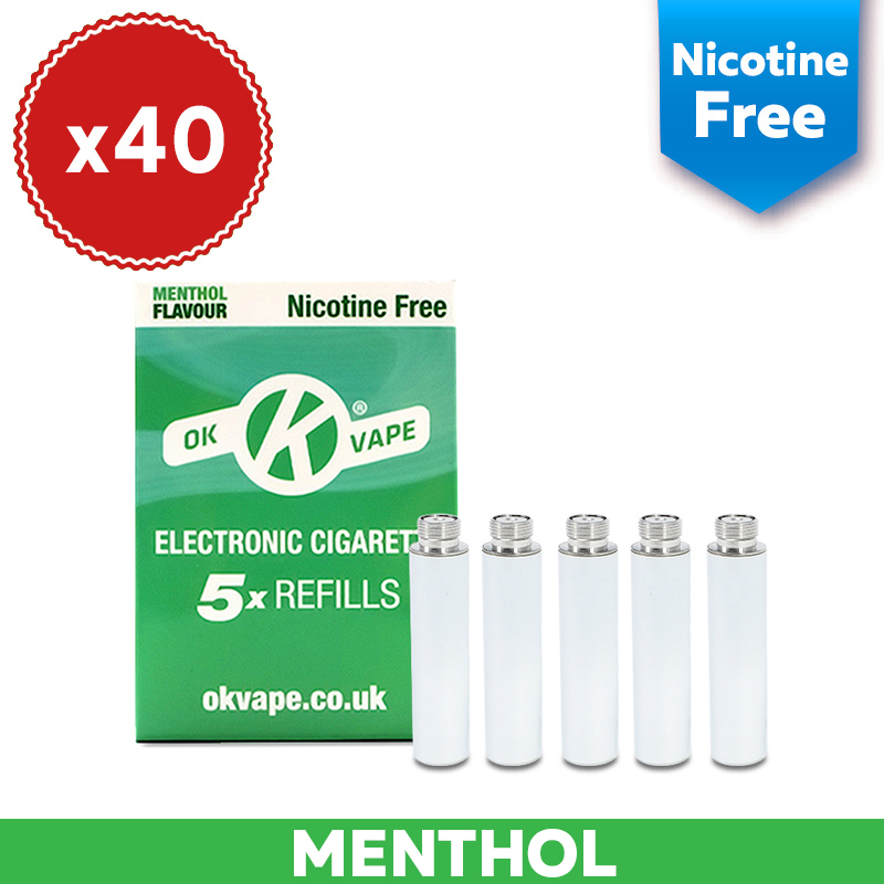 OK Vape 0mg Menthol Cartridges (40 Packs) | Health and Care