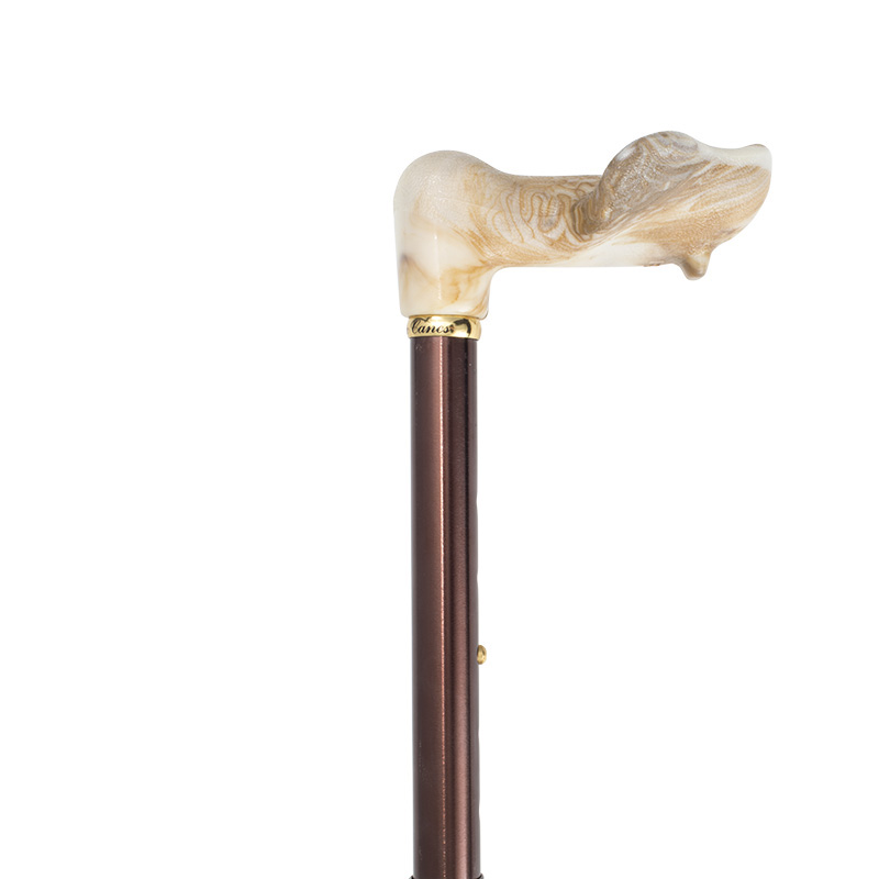 Left-Handed Adjustable Folding Coffee Brown Orthopaedic Walking Cane ...