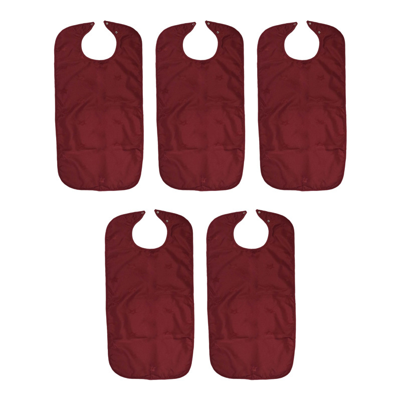 Pack of Five Adult Aprons (Maroon) | Health and Care