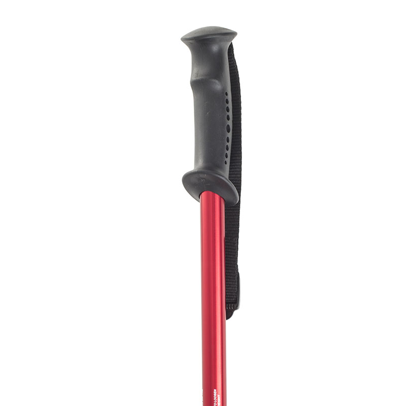 Red Height-Adjustable Hiking Pole with Contoured Handle | Health and Care