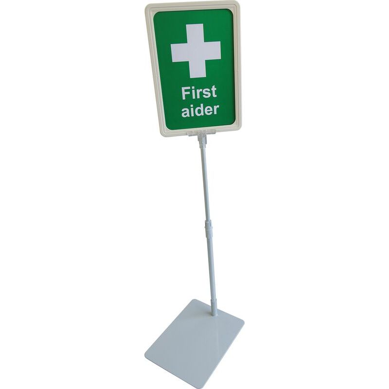 Safety First Aid First Aider Desk Sign | Health and Care