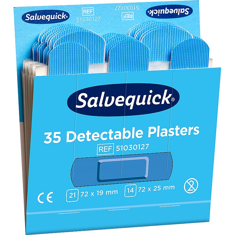 Salvequick Blue Detectable Plasters 6pk | Health and Care