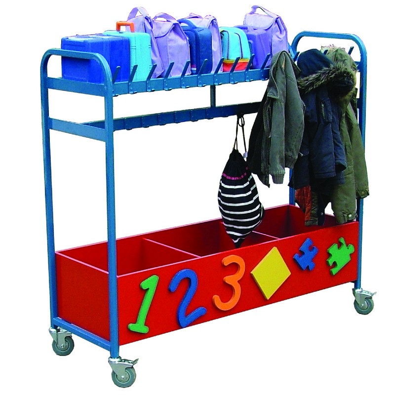 School Cloakroom Coat and Storage Trolley | Health and Care
