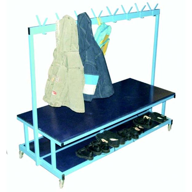 School Cloakroom Double Sided Coat & Storage Trolley | Health and Care