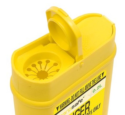 Sharpsafe 0.2L Sharps Container (Pack of 100) | Health and Care