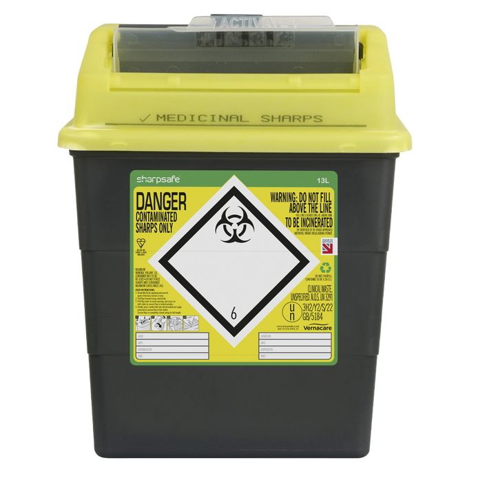 Sharpsafe 13L Protected Sharps Container (20pk) | Health and Care