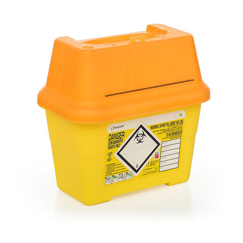 Sharpsafe 2L Sharps Container Units (50 Pack) | Health and Care
