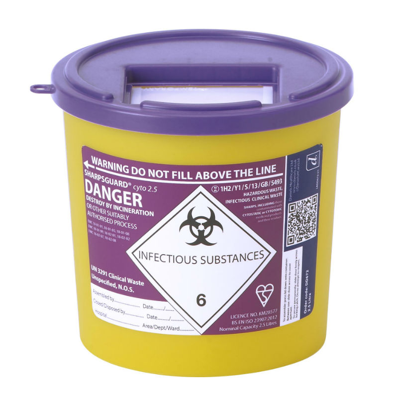 Sharpsguard Cyto 2.5L Sharps Container (Case of 48) | Health and Care