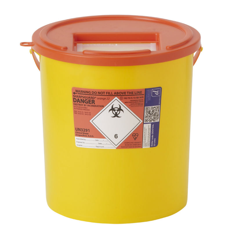 Sharpsguard Orange 22L High-Volume Sharps Container (Case of 10 ...