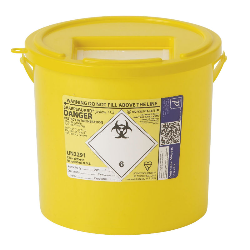 Sharpsguard Yellow 11.5L General-Purpose Sharps Container (Case of 20 ...