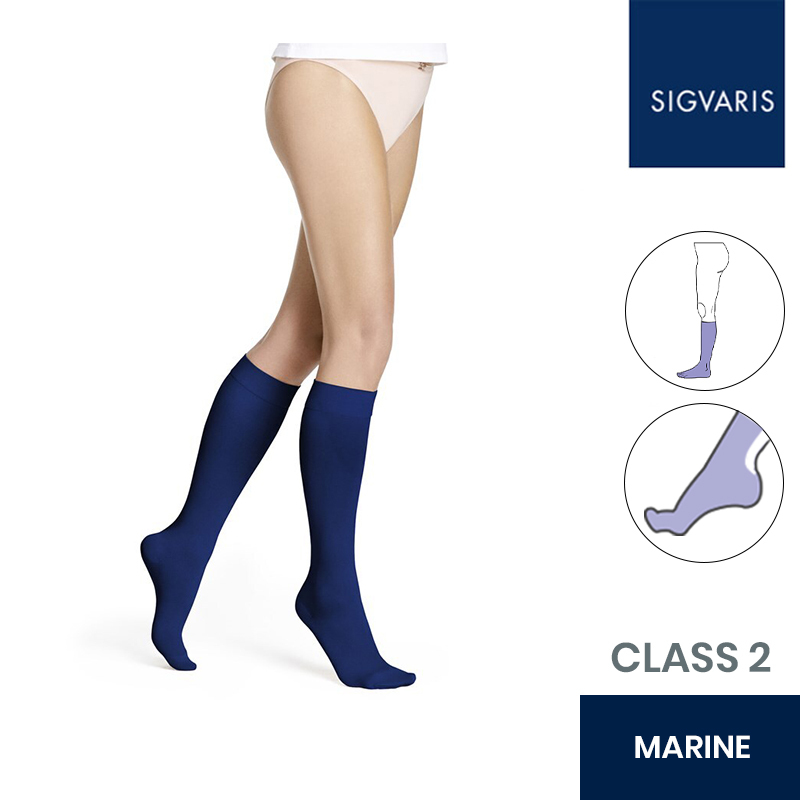 Sigvaris Style Opaque CL2 Marine Stockings | Health and Care