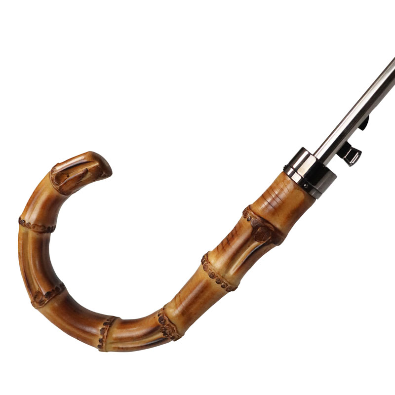 Gents' Grey Bamboo Crook Handle Umbrella | Health and Care