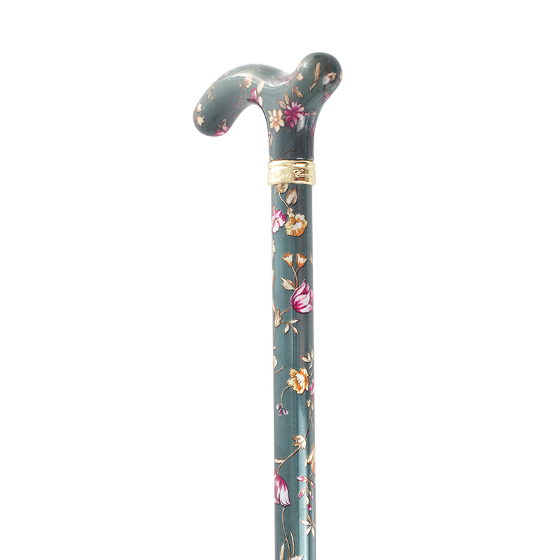 Slimline Extending Green Floral Chelsea Cane | Health and Care