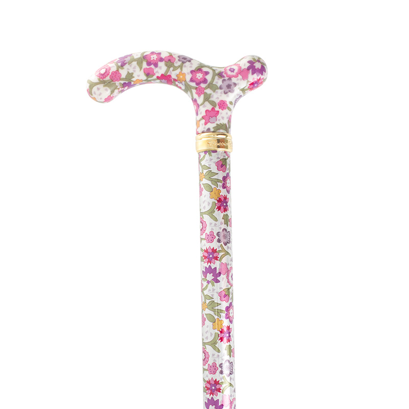 Slimline Extending Pink Floral Chelsea Cane | Health and Care