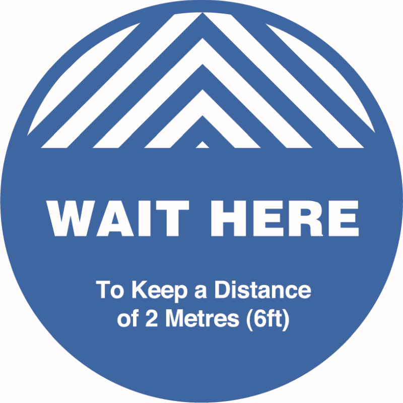 20-Pack of COVID 'Wait Here' Floor Stickers | Health and Care