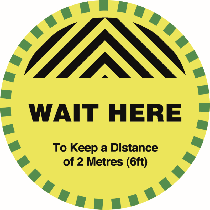 5-Pack of COVID 'Wait Here' Floor Stickers | Health and Care