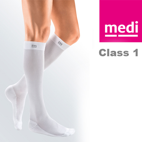 Medi Mediven Active Class 1 White Below Knee Compression Socks for Men ...