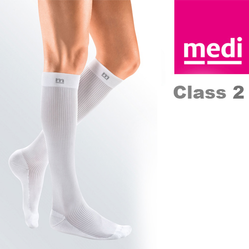 Medi Mediven Active Class 2 White Below Knee Compression Socks for Men ...