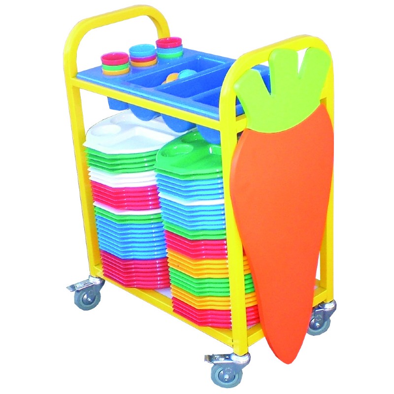 Space Saving Food Tray and Cutlery Trolley | Health and Care