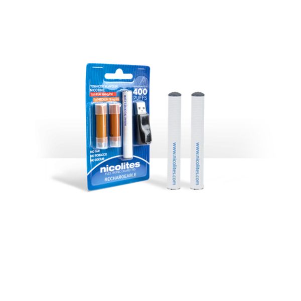 Nicolites Rechargeable Electronic Cigarette Starter Kit with Two Spare ...