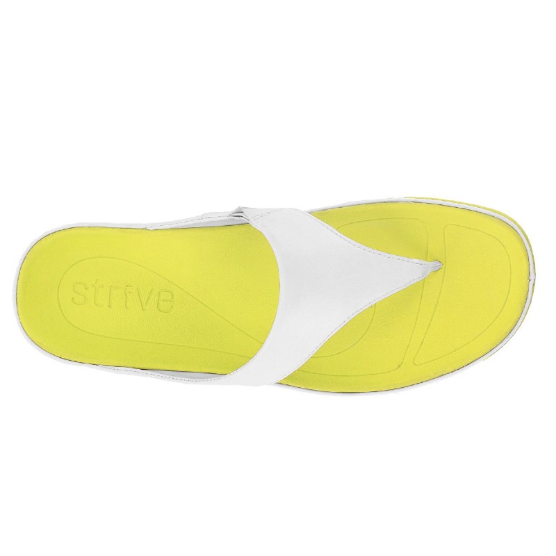 Strive Ilya White/Citrus Orthotic Sandals | Health and Care