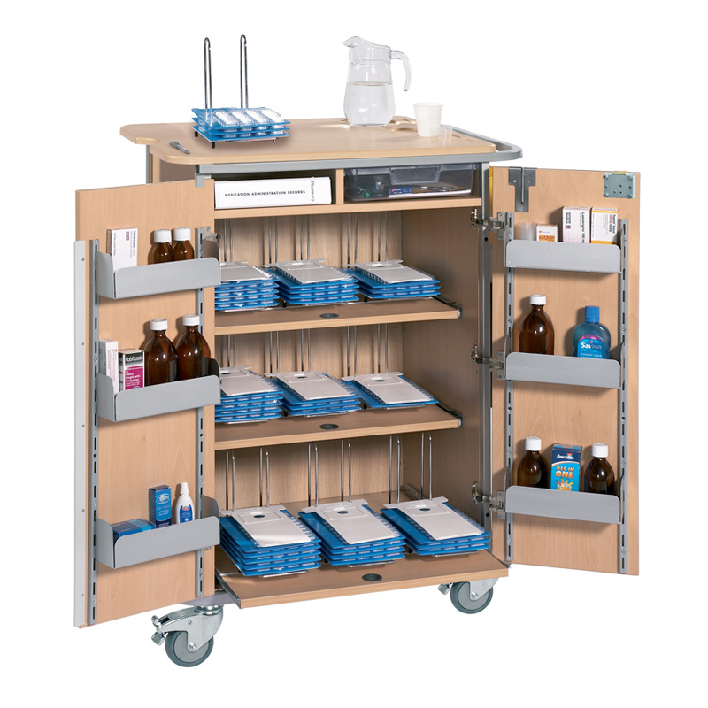 9 Rack Monitored Dosage Trolley | Health and Care