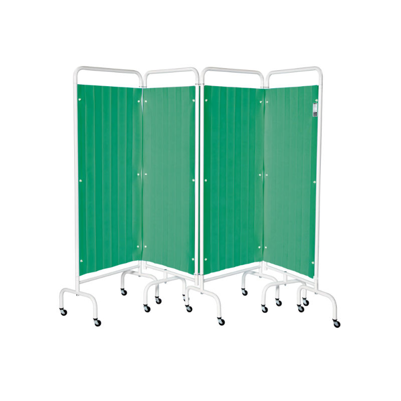 Green Mobile 4-Panel Folding Ward Screen | Health and Care