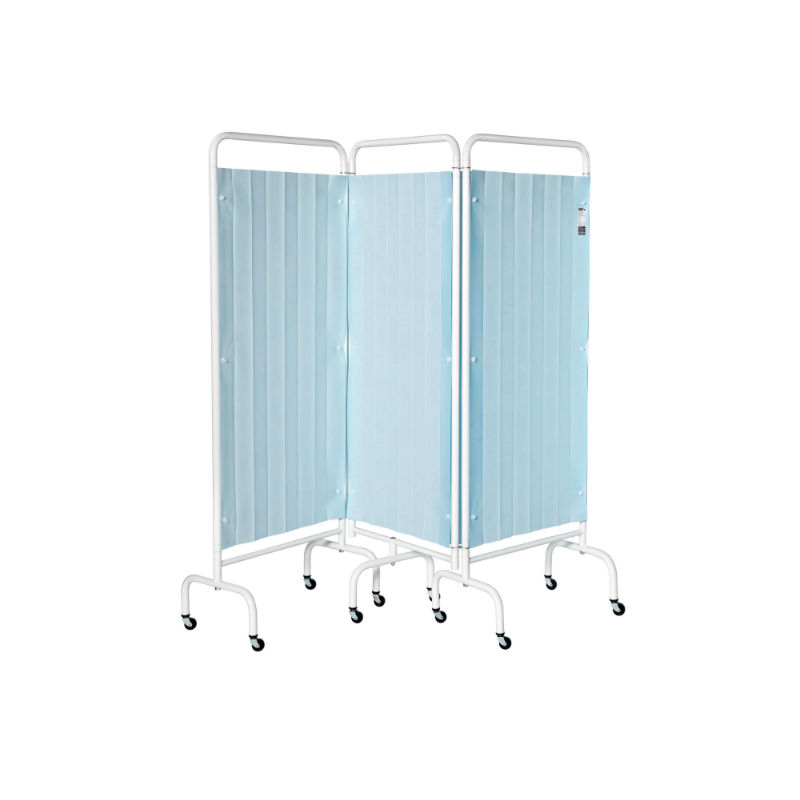 Blue Mobile 3-Panel Folding Ward Screen | Health and Care