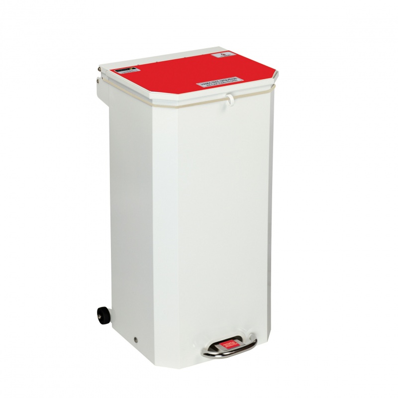 Sunflower Medical 70 Litre Clinical Hospital Waste Bin with Red Lid for ...