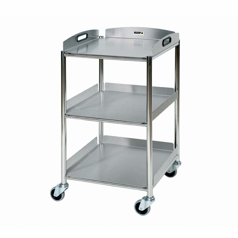 Trolley 46 x 52 x 86cm - 3 Steel Trays | Health and Care