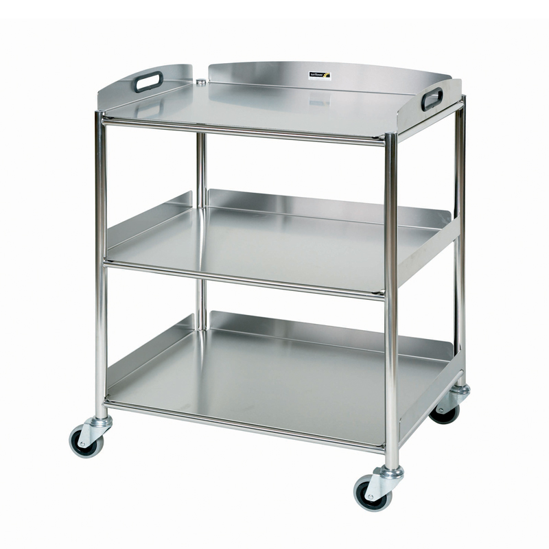 Trolley 66 x 52 x 86cm w/ 3 Steel Trays | Health and Care