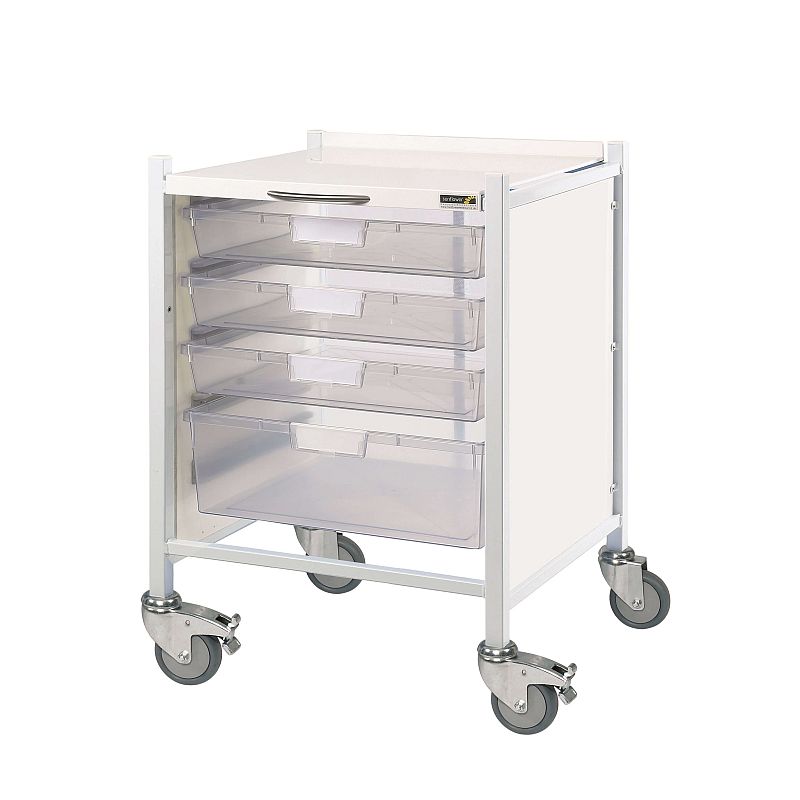 Vista 40 Low Trolley 4 Clear Trays | Health and Care