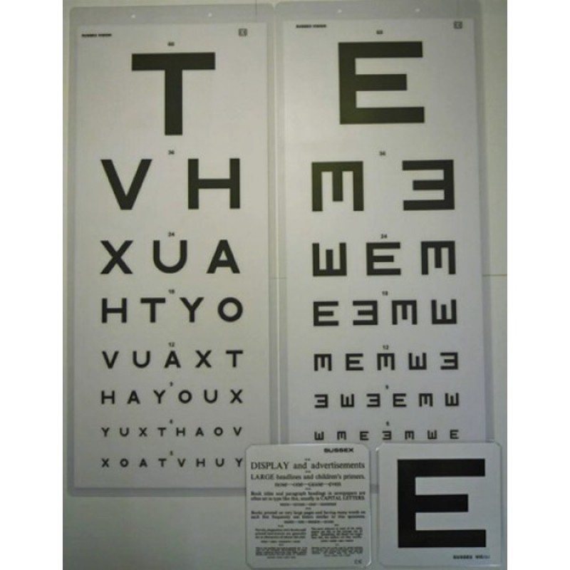 Sussex Vision 6M Laminated Eye Test Chart | Health and Care
