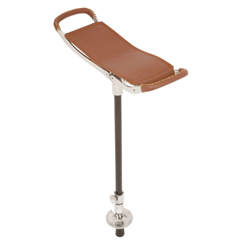 Tan Leather Adjustable Shooting Seat Stick with Black Shaft | Health ...