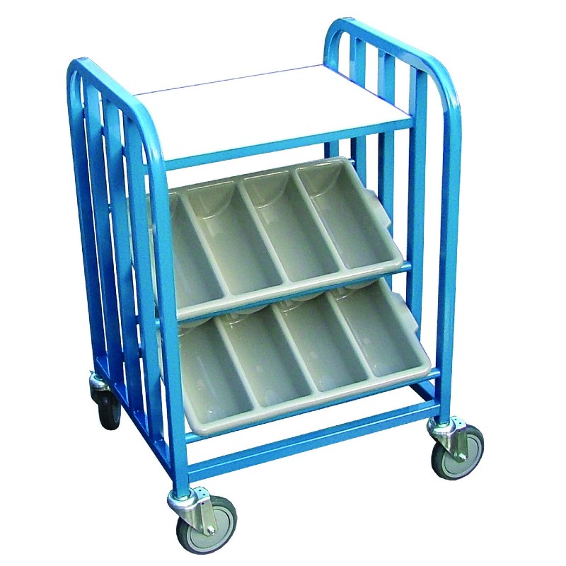 Two-Tier Canteen Cutlery Trolley | Health and Care