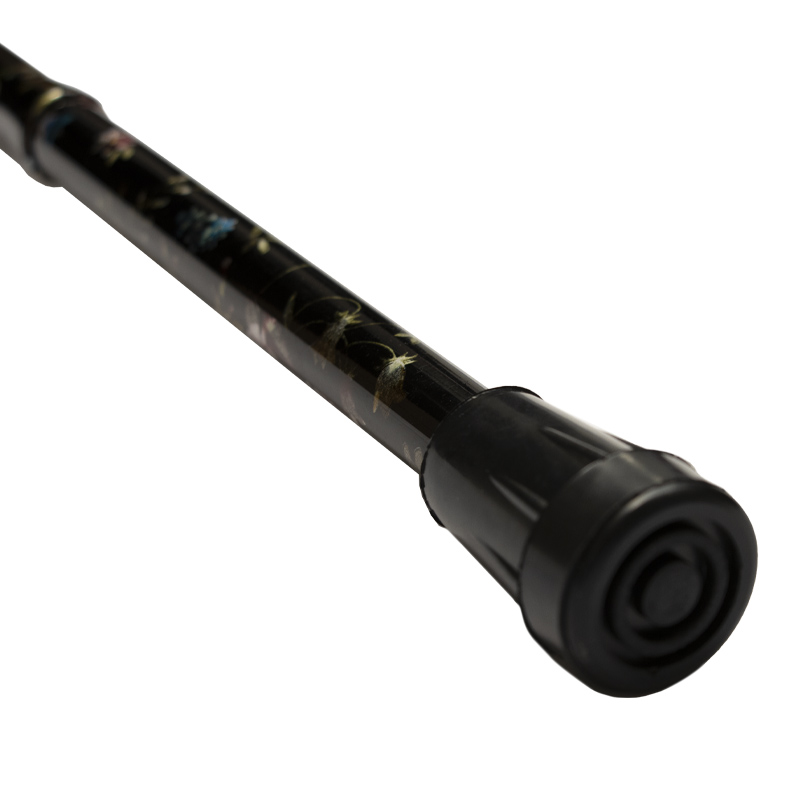 Ultra Petite Black Floral Adjustable Folding Walking Stick | Health and ...