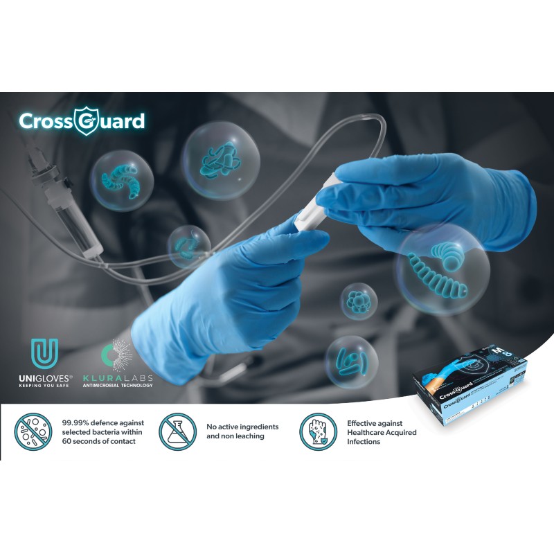 Unigloves CrossGuard GM010X Blue Gloves | Health and Care