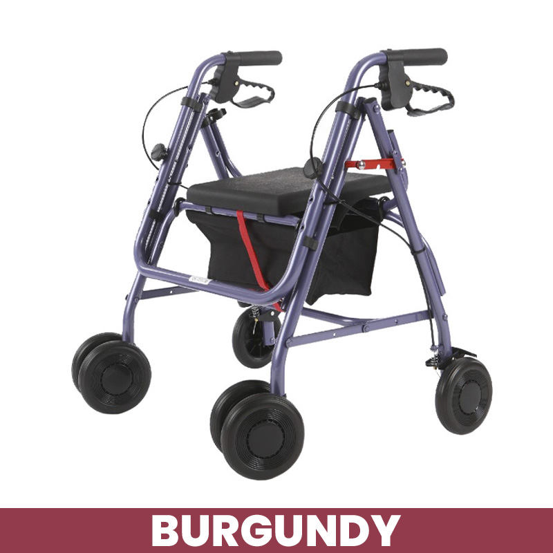 Uniscan Freeway Burgundy Walker (Lever Brake) | Health and Care