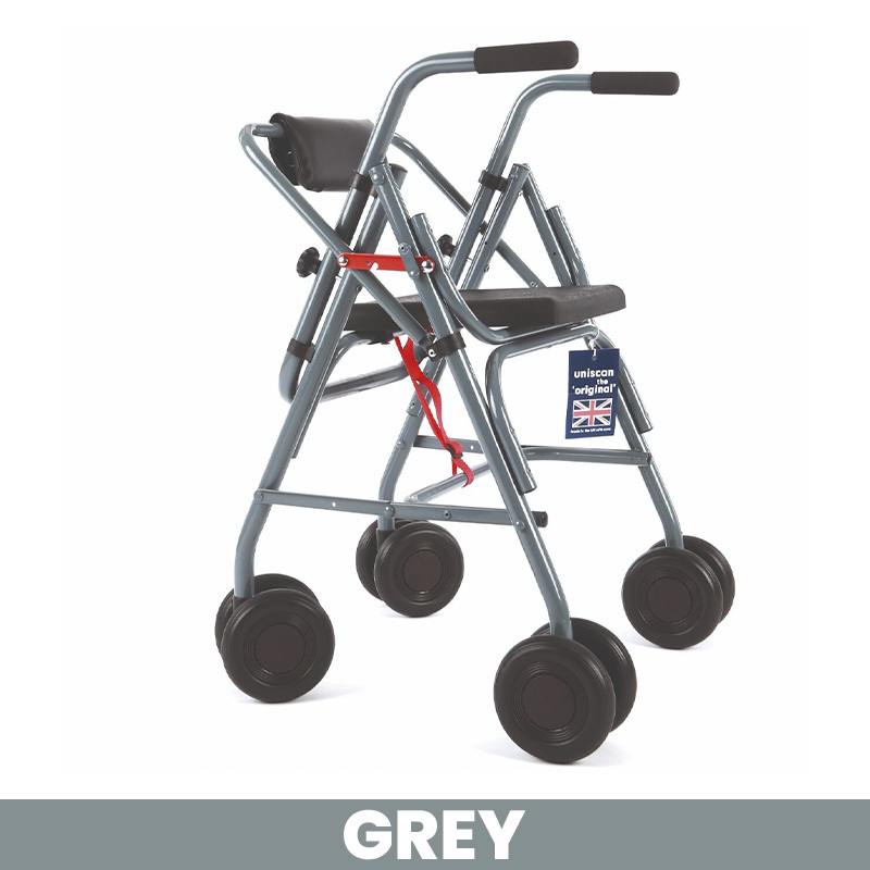 Uniscan Glider Grey Walker (Pressure Brake) | Health and Care