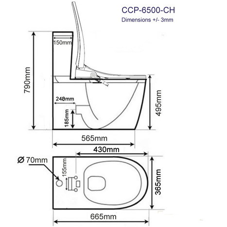 CCP-6500-CH Comfort Height Bidet Toilet | Health and Care