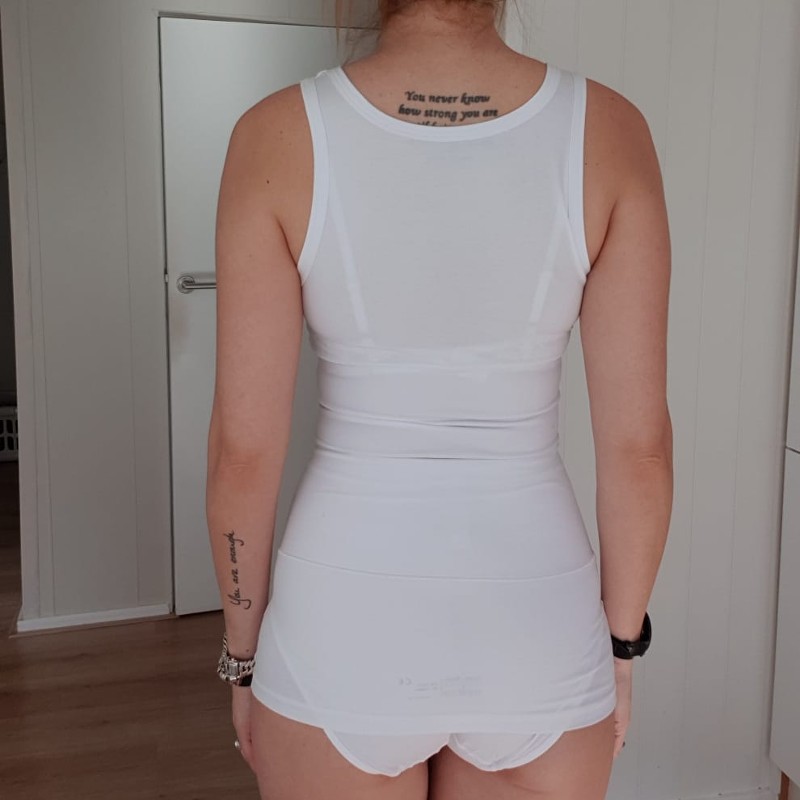 Vanilla Blush White Hernia Support Vest | Health and Care