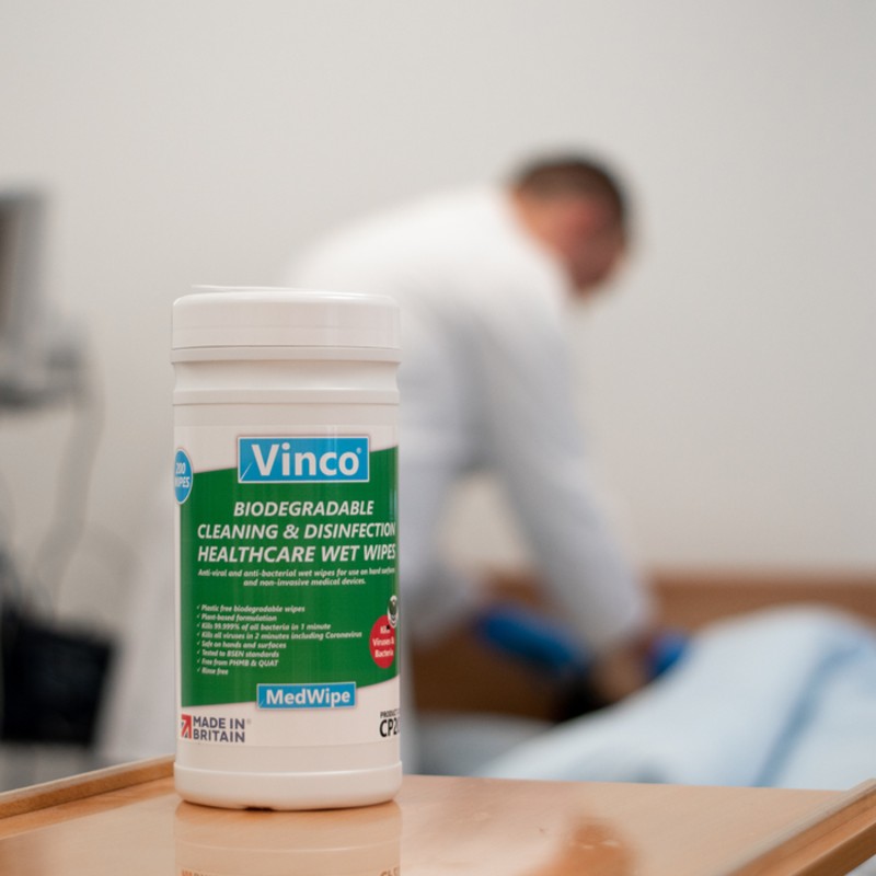 Vinco Disinfectant Wet Wipes (Tub of 200) | Health and Care
