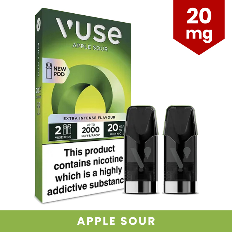 Vuse Extra Apple Sour Refill Pods (20mg) | Health and Care