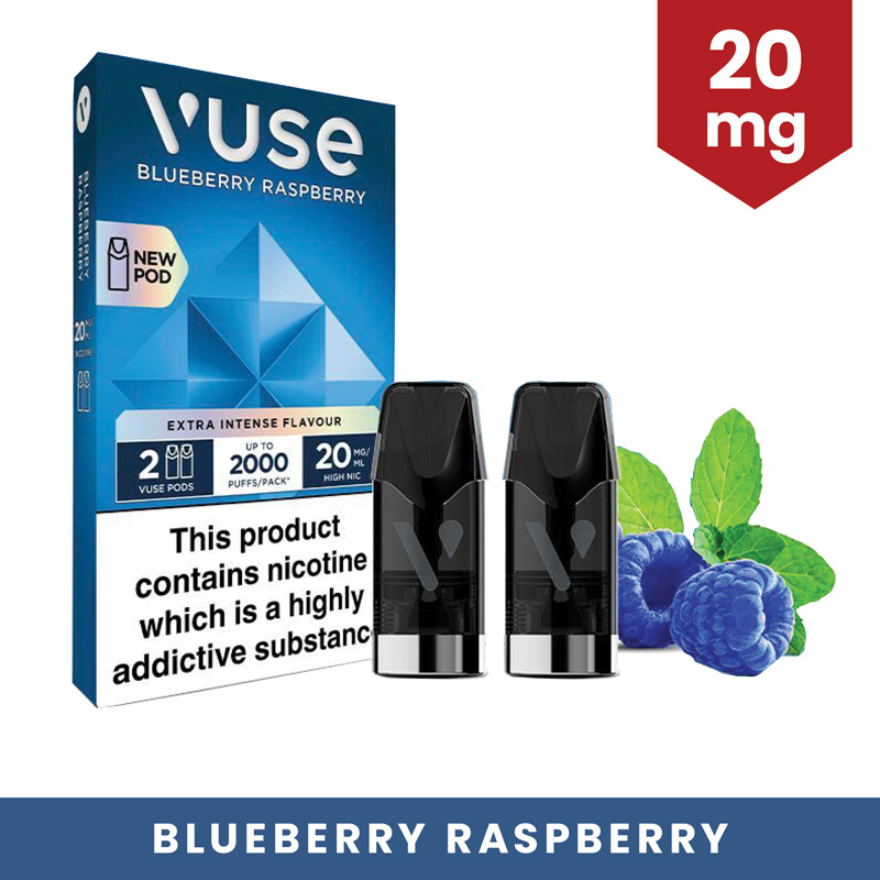 Vuse Blue Raspberry Intense Pods (20mg) | Health and Care