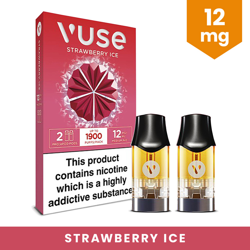 Vuse Pro Strawberry Ice eLiquid Pods (12mg) | Health and Care