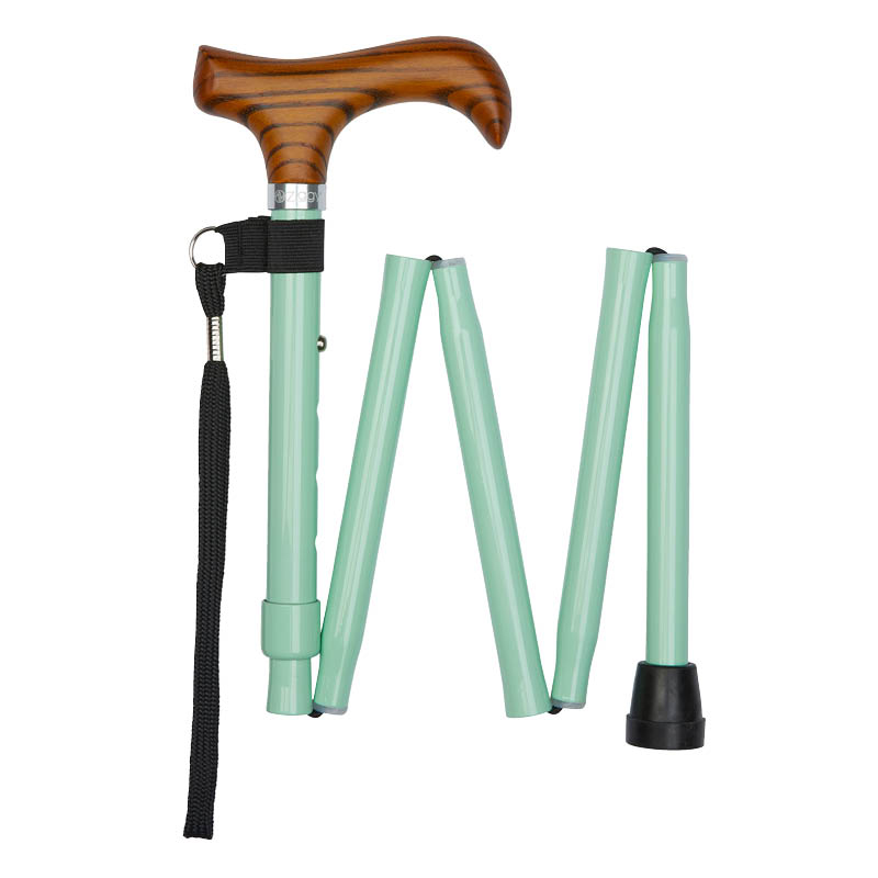 Ziggy Folding Derby Walking Stick (Green) | Health and Care