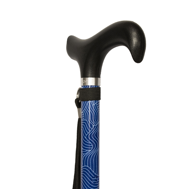 Ziggy Blue Waves Adjustable Walking Stick | Health and Care