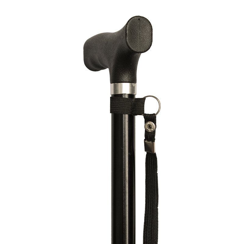 Black Adjustable Folding Walking Stick | Health and Care
