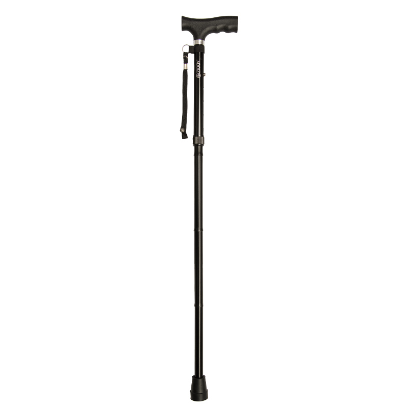 Black Adjustable Folding Walking Stick | Health and Care