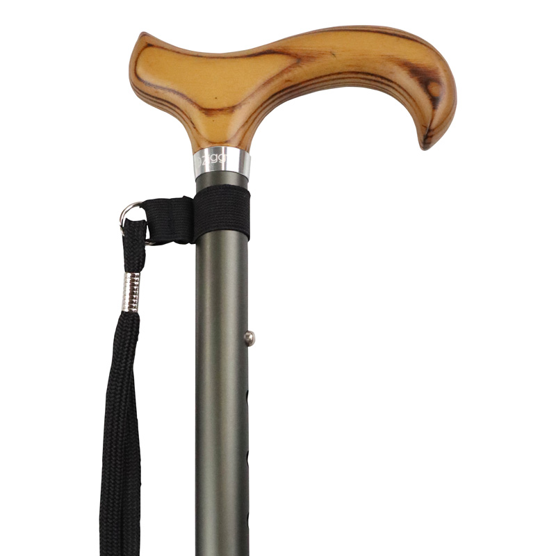 Ziggy Gunmetal Grey Folding Stick | Health and Care